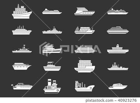 Ship icon set grey vector-插圖素材 [40923276] - PIXTA圖庫