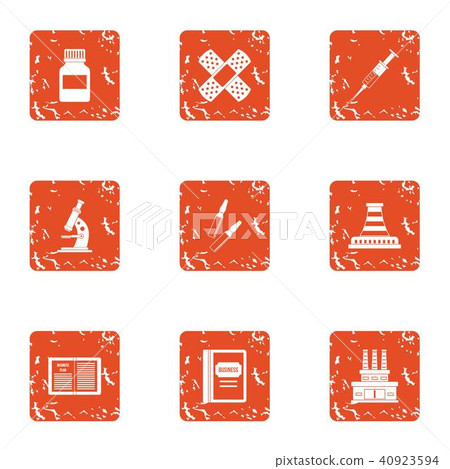 Dangerous job icons set, grunge style - Stock Illustration [40923594 ...