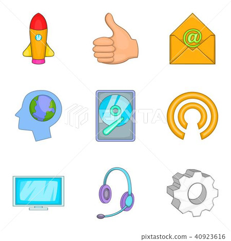 Technical innovation icons set, cartoon style - Stock Illustration ...
