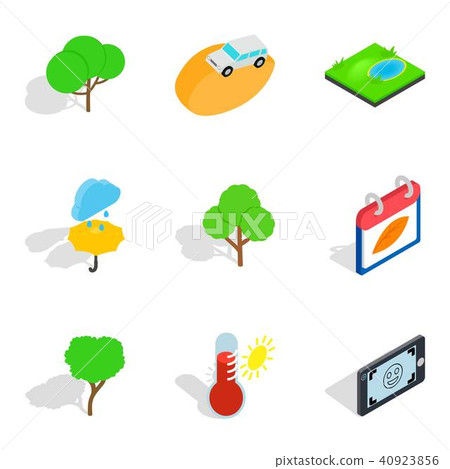 Preserve icons set, isometric style - Stock Illustration [40923856] - PIXTA