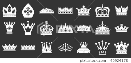Crown icon set grey vector - Stock Illustration [40924178] - PIXTA
