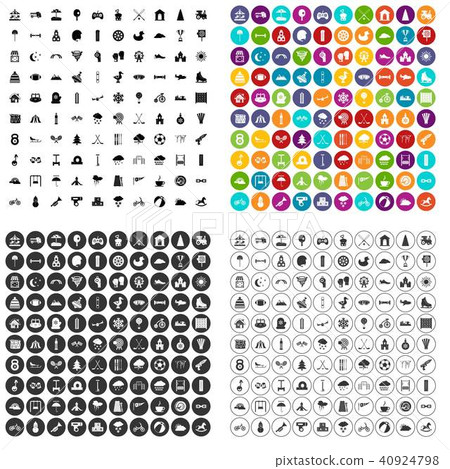 100 kids games icons set vector variant - Stock Illustration [40924798 ...