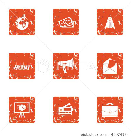Closeout icons set, grunge style - Stock Illustration [40924984] - PIXTA