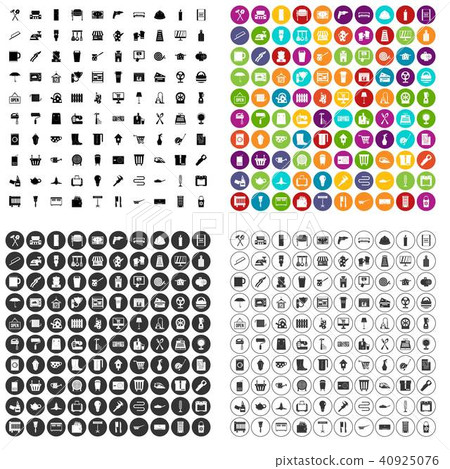 100 hardware store icons set vector variant - Stock Illustration ...