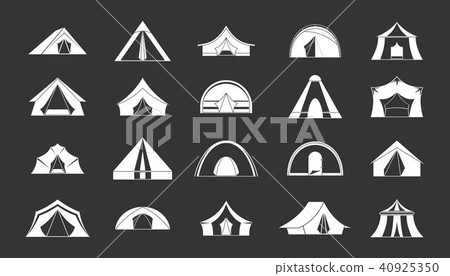Tent icon set grey vector - Stock Illustration [40925350] - PIXTA