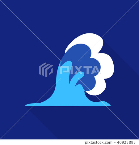 Big wave icon, flat style - Stock Illustration [40925893] - PIXTA