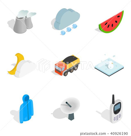 Hibernate icons set, isometric style - Stock Illustration [40926190 ...