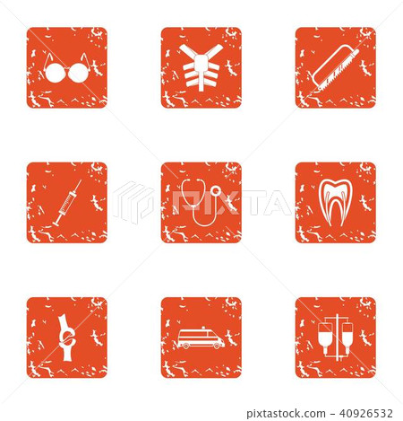 Flesh icons set, grunge style - Stock Illustration [40926532] - PIXTA