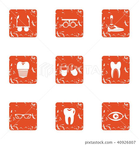 Body parts replacement icons set, grunge style - Stock Illustration ...