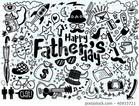 Father Day. Greeting card in doodle style - Stock Illustration ...