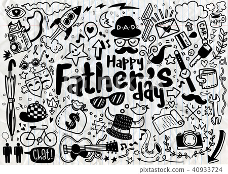 Father Day. Greeting card in doodle style - Stock Illustration ...