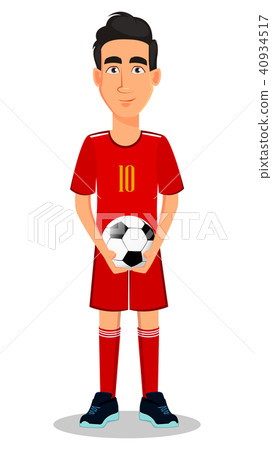 Football player in red uniform. - Stock Illustration [40934517] - PIXTA