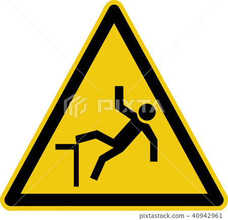 drop or fall hazard warning sign watch your step - Stock Illustration ...