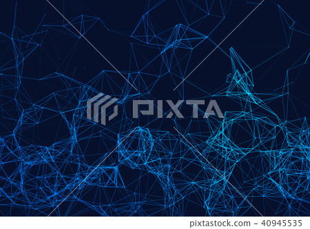 Blue network connection lines on black. - Stock Illustration [40945535 ...