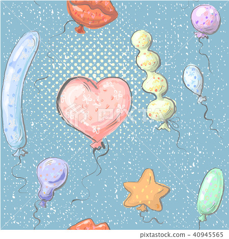 Party baloon seamless pattern. Cartoon balloons... - Stock Illustration ...