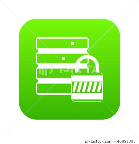 Database with padlock icon digital green - Stock Illustration [40952393 ...