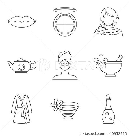 Woman pleasure icons set, outline style - Stock Illustration [40952513 ...