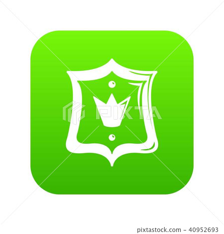 Royal shield icon green vector - Stock Illustration [40952693] - PIXTA