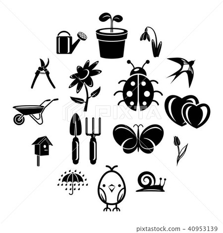 Spring icons set, simple style - Stock Illustration [40953139] - PIXTA