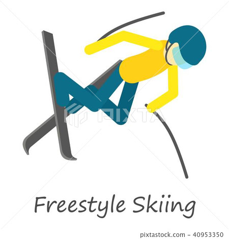Freestyle skiing icon, isometric style - Stock Illustration [40953350 ...