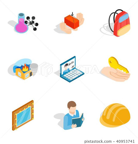 Problem at work icons set, isometric style - Stock Illustration ...