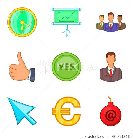 Work case icons set, cartoon style - Stock Illustration [40953848] - PIXTA