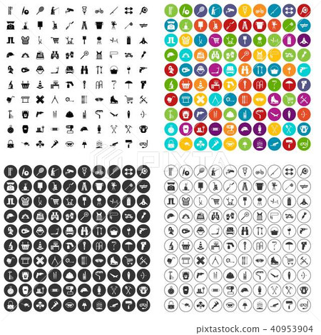 100 tackle icons set vector variant - Stock Illustration [40953904] - PIXTA