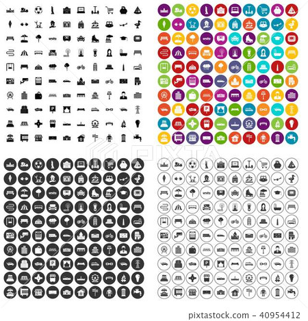 100 urban icons set vector variant - Stock Illustration [40954412] - PIXTA