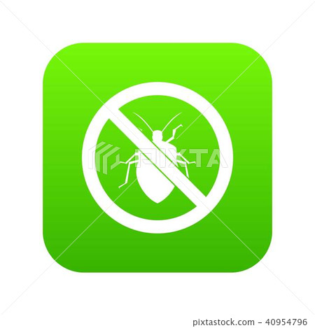 No bug sign icon digital green - Stock Illustration [40954796] - PIXTA
