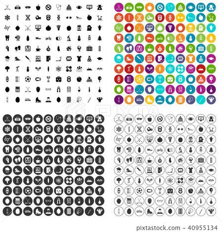 100 well person icons set vector variant - Stock Illustration [40955134 ...