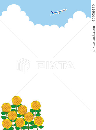 Summer Sky Sunflower Airplane - Stock Illustration [40956479] - PIXTA
