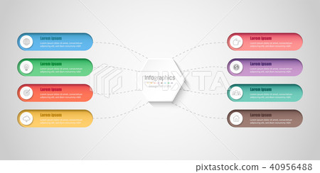 Infographic design elements with 8 options. - Stock Illustration ...