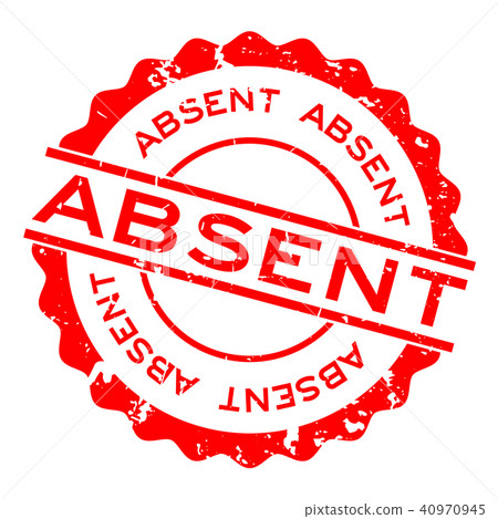 Grunge absent word round rubber seal stamp - Stock Illustration ...