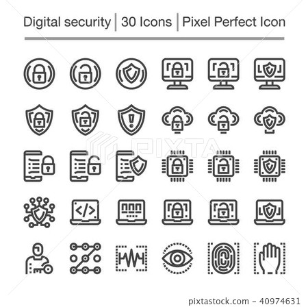 digital security icon - Stock Illustration [40974631] - PIXTA