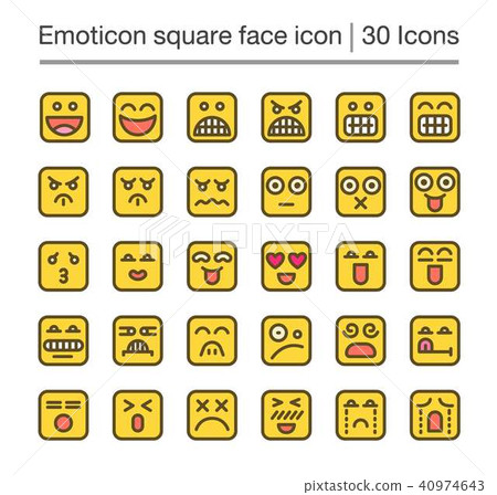 emoticon square face icon - Stock Illustration [40974643] - PIXTA