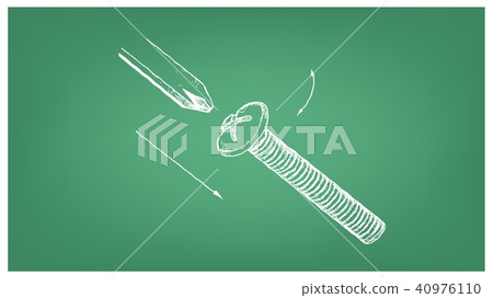 Sketch of A Machine Screw on Blueprint - Stock Illustration [40976110 ...