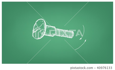 Sketch of A Mating Screw on Blueprint - Stock Illustration [40976133 ...