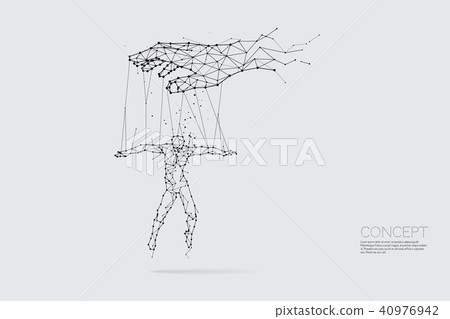 The particles of hand controlling human - Stock Illustration [40976942 ...