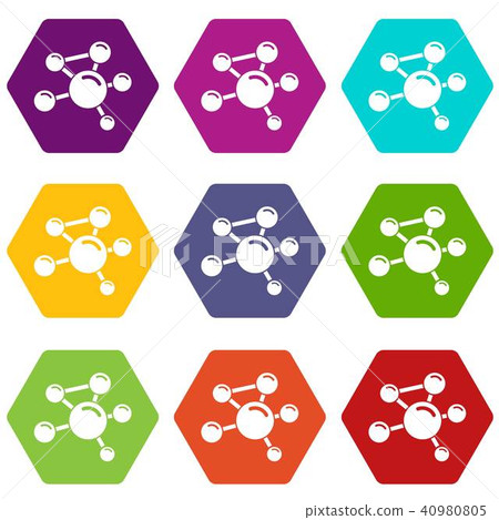 Molecule molecular icons set 9 vector - Stock Illustration [40980805 ...