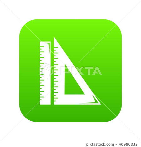 Ruler icon green vector - Stock Illustration [40980832] - PIXTA