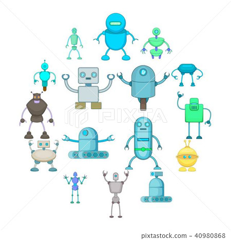 Robot icons set, cartoon style - Stock Illustration [40980868] - PIXTA