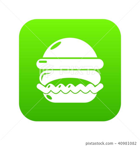 Burger icon green vector - Stock Illustration [40981082] - PIXTA