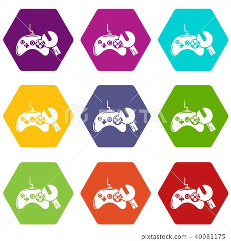 Gamepad repair icons set 9 vector - Stock Illustration [40981175] - PIXTA