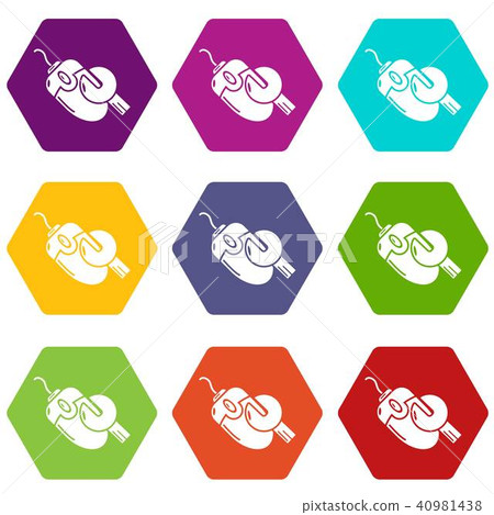 Computer mouse repair icons set 9 vector - Stock Illustration [40981438 ...