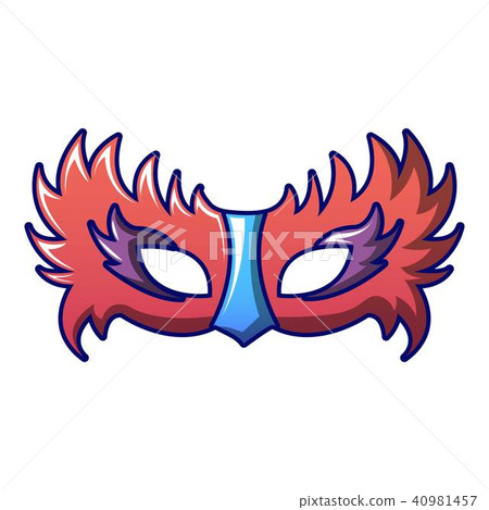 Bird carnival mask icon, cartoon style - Stock Illustration [40981457 ...