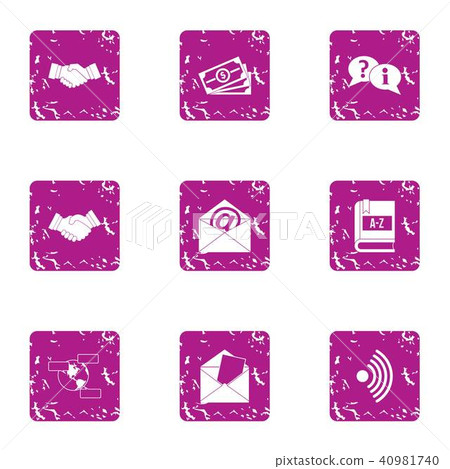 Surety icons set, grunge style - Stock Illustration [40981740] - PIXTA