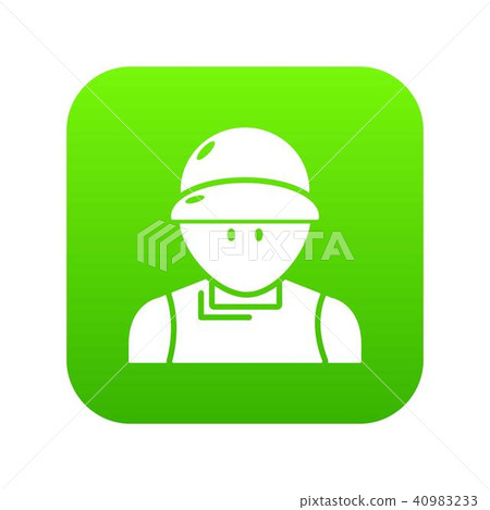 Plumber man icon green vector - Stock Illustration [40983233] - PIXTA