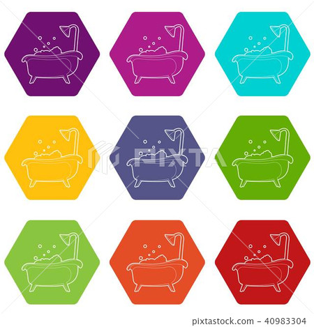 Bath icons set 9 vector - Stock Illustration [40983304] - PIXTA