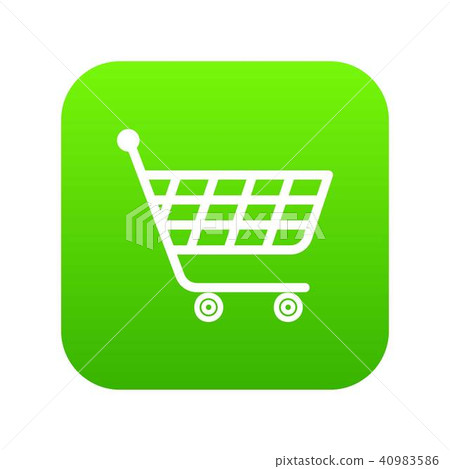 Product trolley icon green vector - Stock Illustration [40983586] - PIXTA