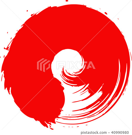 Round circle red brush letter - Stock Illustration [40990980] - PIXTA